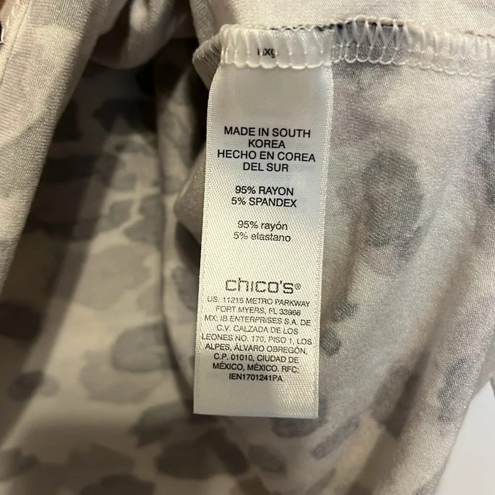 Chico's | Tops | Chicos Leopard Print Tiehem Top Animal Print Size 3 Xl ...